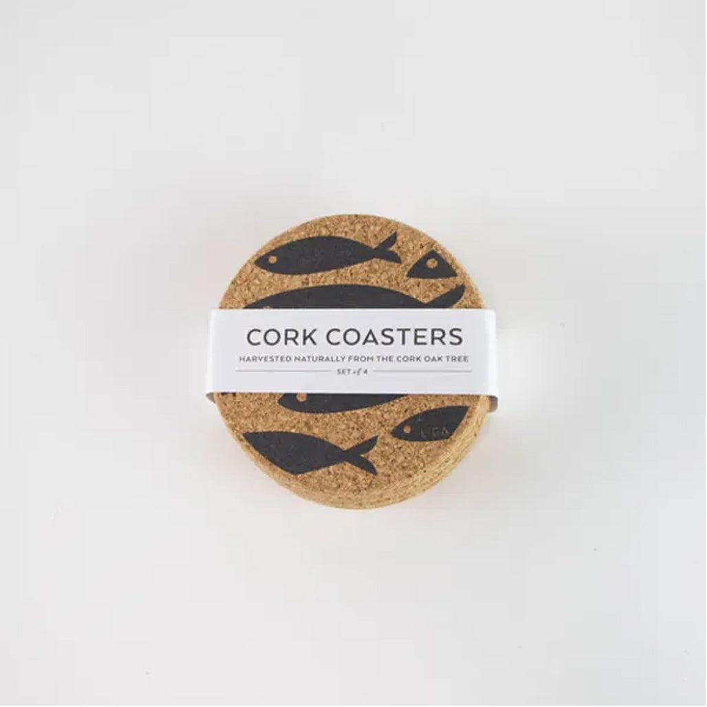 FISH CORK COASTERS SET 4 – Casual and Country